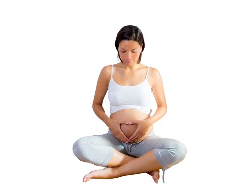 Beautiful Pregnant Woman Love Heart Shape Symbol White Pregnancy