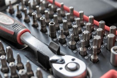 Premium Photo Screwdriver Bits In Toolbox As Assorted Screwing