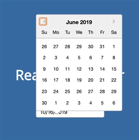 Calendar Covers The Input When There Is 6 Weeks In A Month · Issue