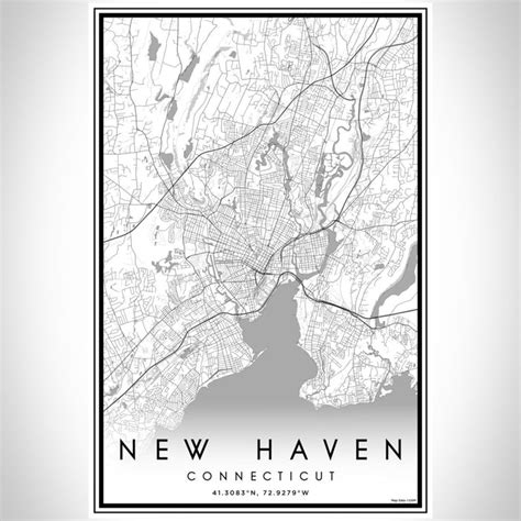 New Haven Connecticut Map Print In Classic — Jace Maps