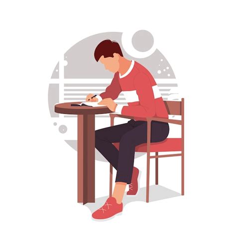 Premium Vector Portrait Of Man Taking Notes In Flat Design