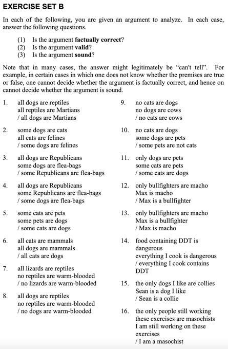 Solved Exercise Set B In Each Of The Following You Are