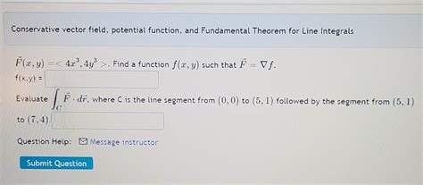 Solved Conservative Vector Field Potential Function And Chegg