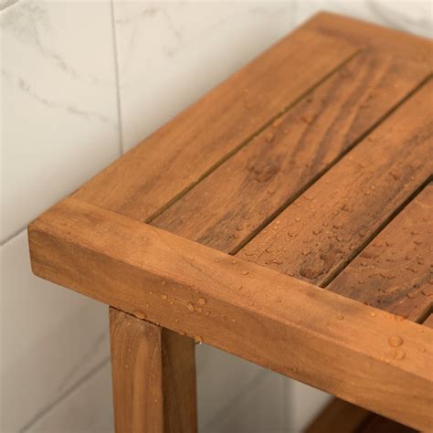 Millwood Pines Novick Teak Shower Bench And Reviews Wayfair