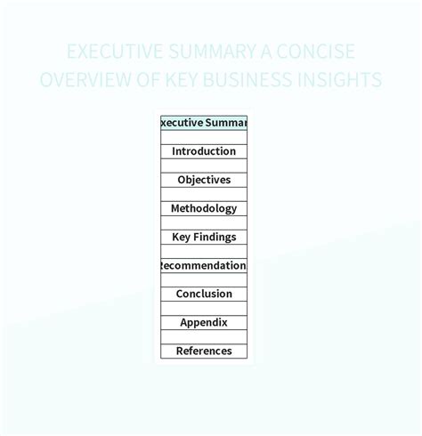Free Concise Overview Templates For Google Sheets And Microsoft Excel
