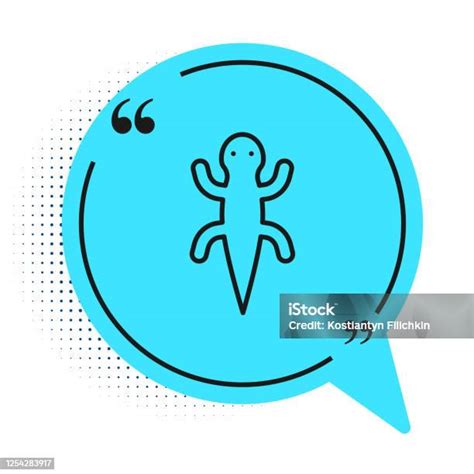 黑線蜥蜴圖標隔離在白色背景上藍色語音氣泡符號向量向量圖形及更多人體圖片 人體 剪裁圖 動物 Istock