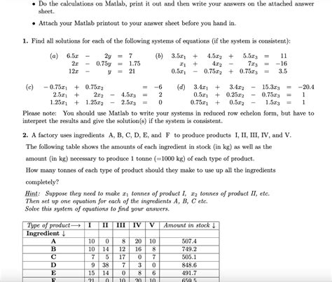 Solved • Do The Calculations On Matlab Print It Out And