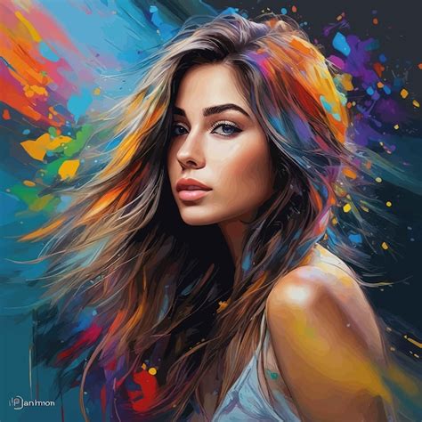 Premium Vector Young Girl In Colorful Clothes With A Beautiful Makeup