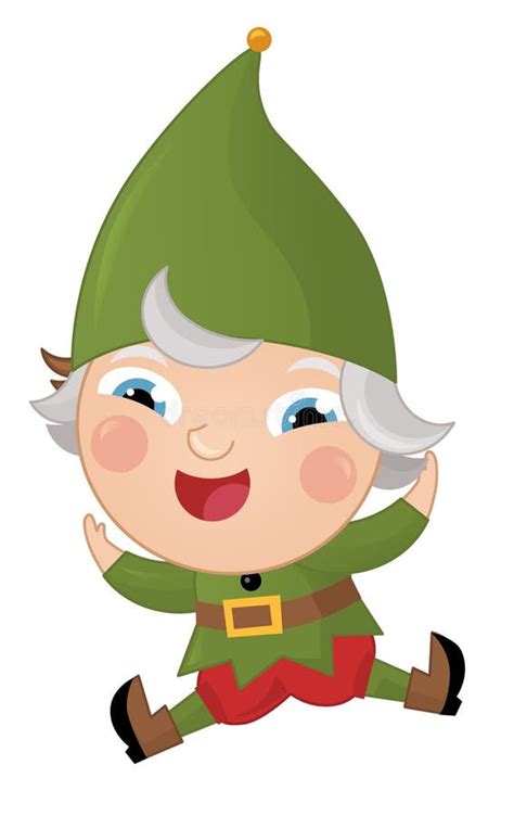 Cartoon Scene With Colorful Happy Cheerful Dwarf Isolated Illustration
