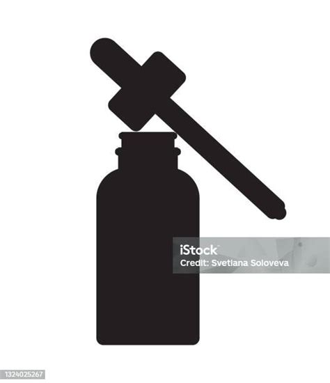 Vektor Hitam Esensi Minyak Botol Siluet Ilustrasi Stok Unduh Gambar