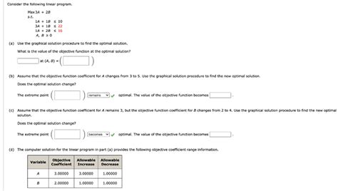 solved consider the following linear program max 3a 2b s t 1a