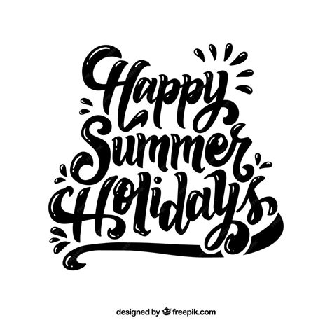 Free Vector Summer Lettering With Black Ink