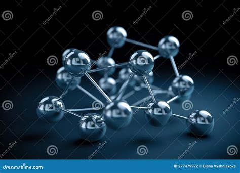 Model Of Abstract Molecular Structure Science Background Generative Ai Stock Illustration