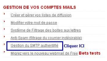 Configuration Smtp Sfr Chez Free