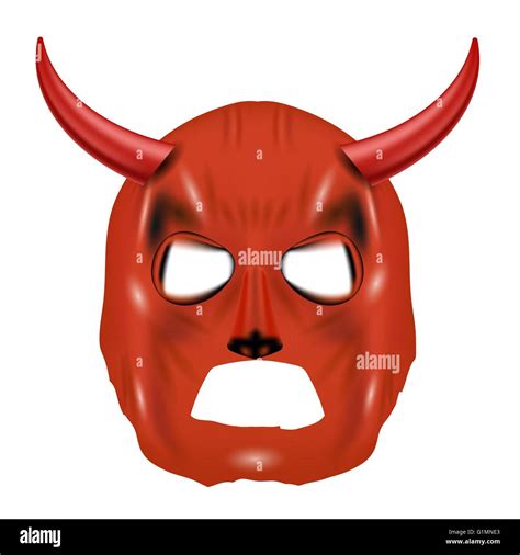 Red Horn Mask Isolated On White Stock Vector Image And Art Alamy