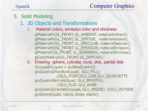 Computer Graphics Prof Muhammad Saeed Dept Of Computer Science And It