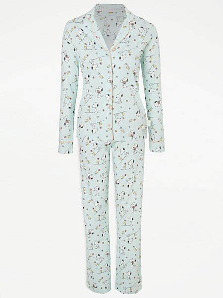 Peanuts Snoopy Character Print Fleece Pyjamas Lingerie George At Asda