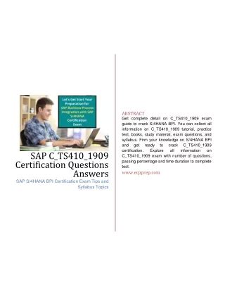PPT SAP C TS4C 2022 Certification Questions Syllabus Topics And Exam Tips PowerPoint