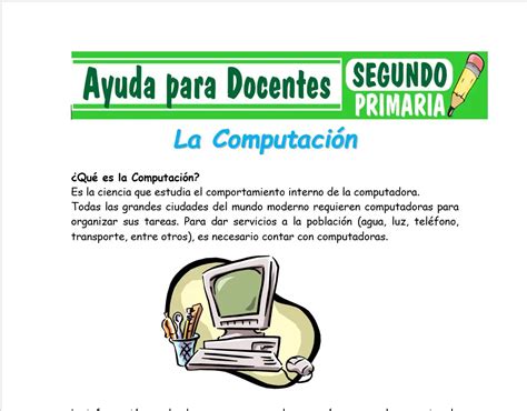 La Computación Para Segundo De Primaria Ayuda Para Docentes