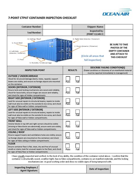 7 Point Ctpat Container Inspection Checklist Ensuring Container