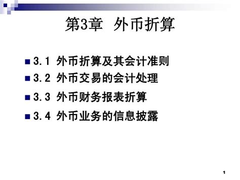 第3章 外币折算 word文档在线阅读与下载 无忧文档