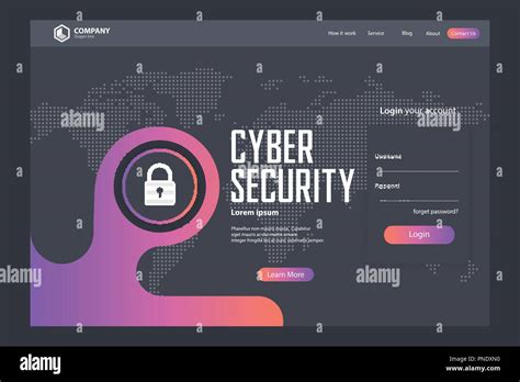 Cyber Security Landing Page Vector Template Design Stock Vector Image