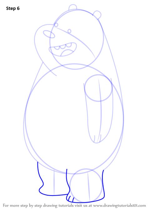 How To Draw Gizzly Bear From We Bare Bears We Bare Bears Step By Step