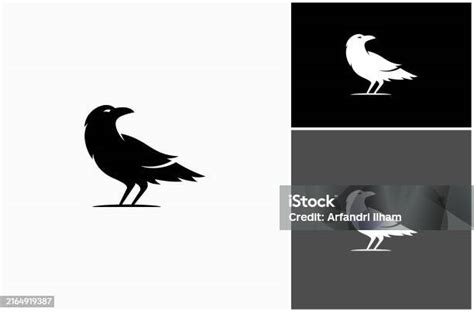 까마귀 까마귀 Corvus 고딕 공포 어두운 무서운 새 실루엣 벡터 디자인 일러스트 레이 션 까마귀에 대한 스톡 벡터 아트 및