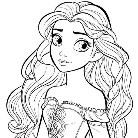 Großäugige Rapunzel” Kostenloses Ausmalbild