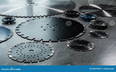 Diamond Disks And Bowls Of Different Sizes And Shapes Lie On The Table