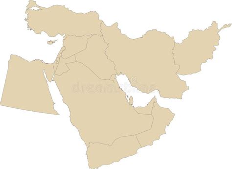 Dark Brown Map Of Bahrain Inside Light Brown Map Of The Middle East