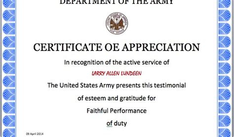 Military Certificate Templates Army Certificate Template Microsoft Word
