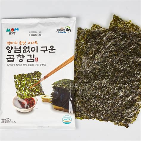 2022설 남도장터 완도맘 양념없이 구운 곱창김 20g X 10봉 박스포함 홈플러스 택배배송