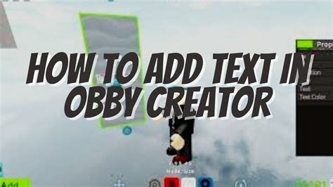 How To Add Text In Obby Creator Roblox Youtube