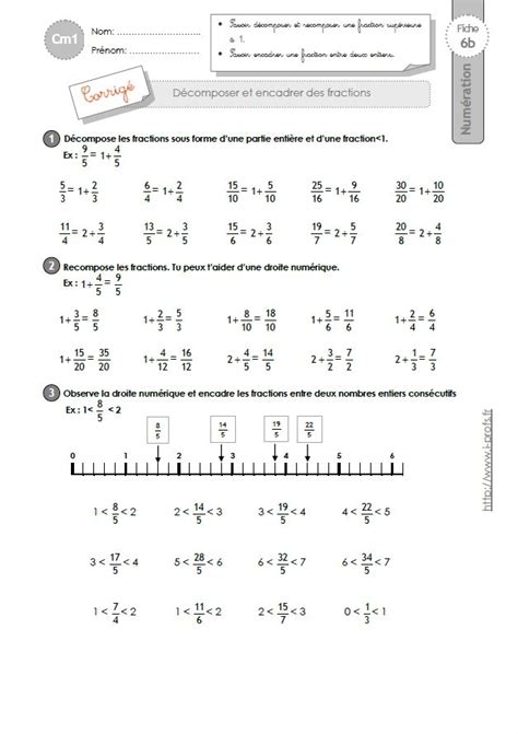 Cm2 Evaluation Les Fractions Artofit