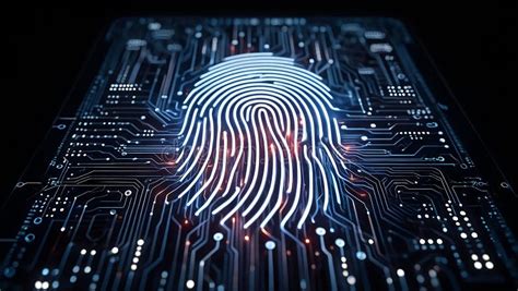 Digital Fingerprint Biometrics Futuristic Technology Representation Of Data Security And