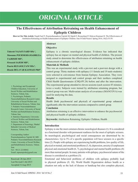 Pdf The Effectiveness Of Attribution Retraining On Health Enhancement