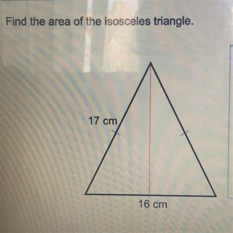 Find The Area Of This Isosceles Triangle Pythagoras Theorem