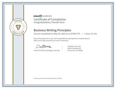 Puneet Gera On Linkedin Certificate Of Completion