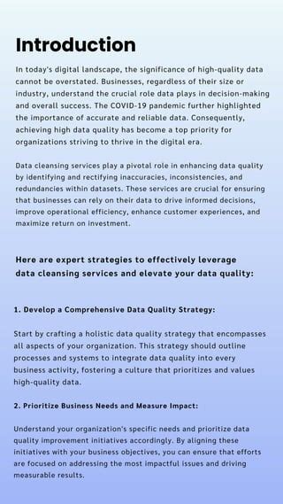 Expert Strategies To Enhance Data Quality With Data Cleansing Services