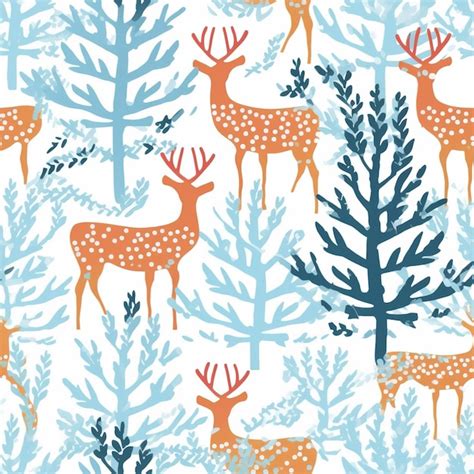 Premium Ai Image Deer Pattern Background