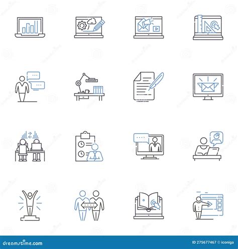 Consultation Session Line Icons Collection Evaluation Advice Guidance Discussion Diagnosis