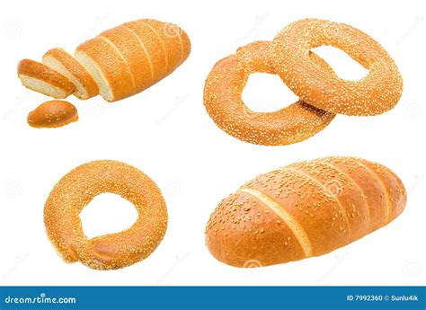 Pan Y Panecillos Largos Del Oro Con El Sesam Foto De Archivo Imagen