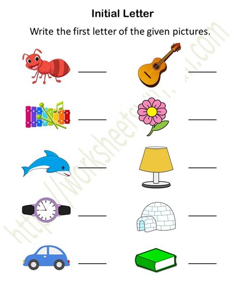 English Preschool Initial Letter Worksheet 1 Color Alphabet