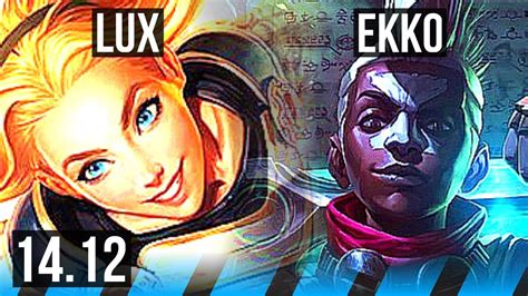 Lux Vs Ekko Mid 8113 1300 Games Godlike Rank 12 Lux Eune