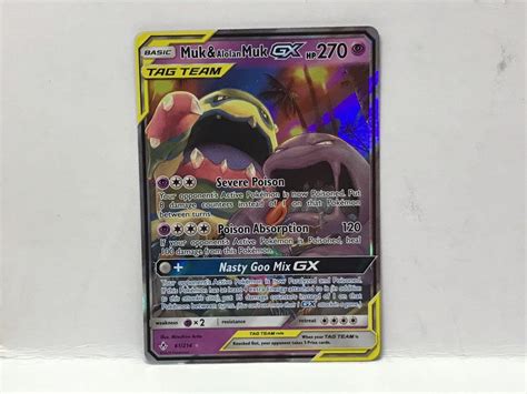 Pokemon Card Muk And Alolan Muk Gx 61214 Ultra Rare Hobbies And Toys