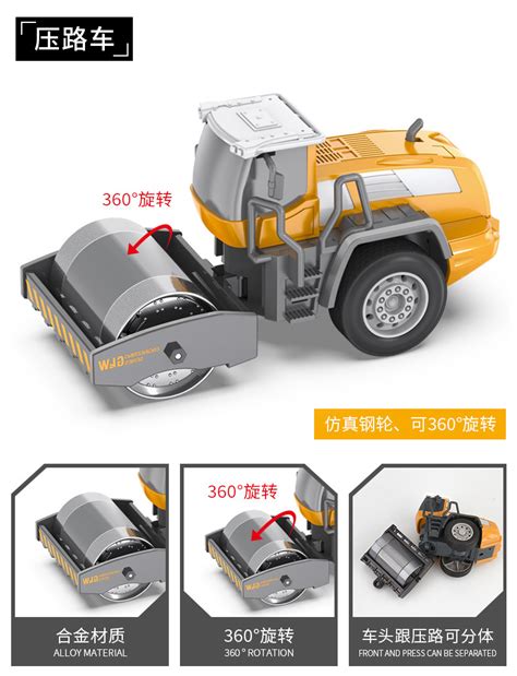 跨境多功能合金车套装滑行工程车挖掘搅拌机叉车大吊塔吊车玩具 阿里巴巴