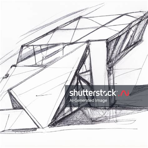 ภาพ Pencil Sketch Artistic Image Angular Building ที่สร้างโดย Ai