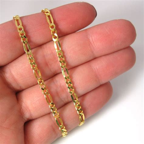 Gold Plated Sterling Silver Fancy Figaro Men S Unfinished Bulk Chains