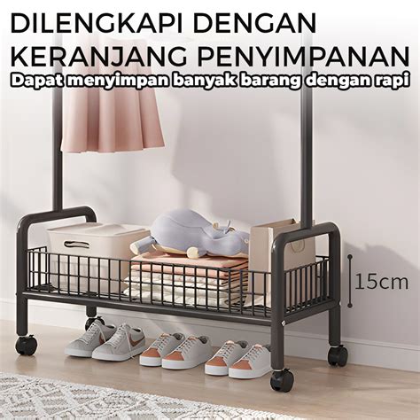 Jual Rak Baju Gantungan Baju Besi Stand Hanger Display Butik Bazar Jemuran Pakaian Dgyj